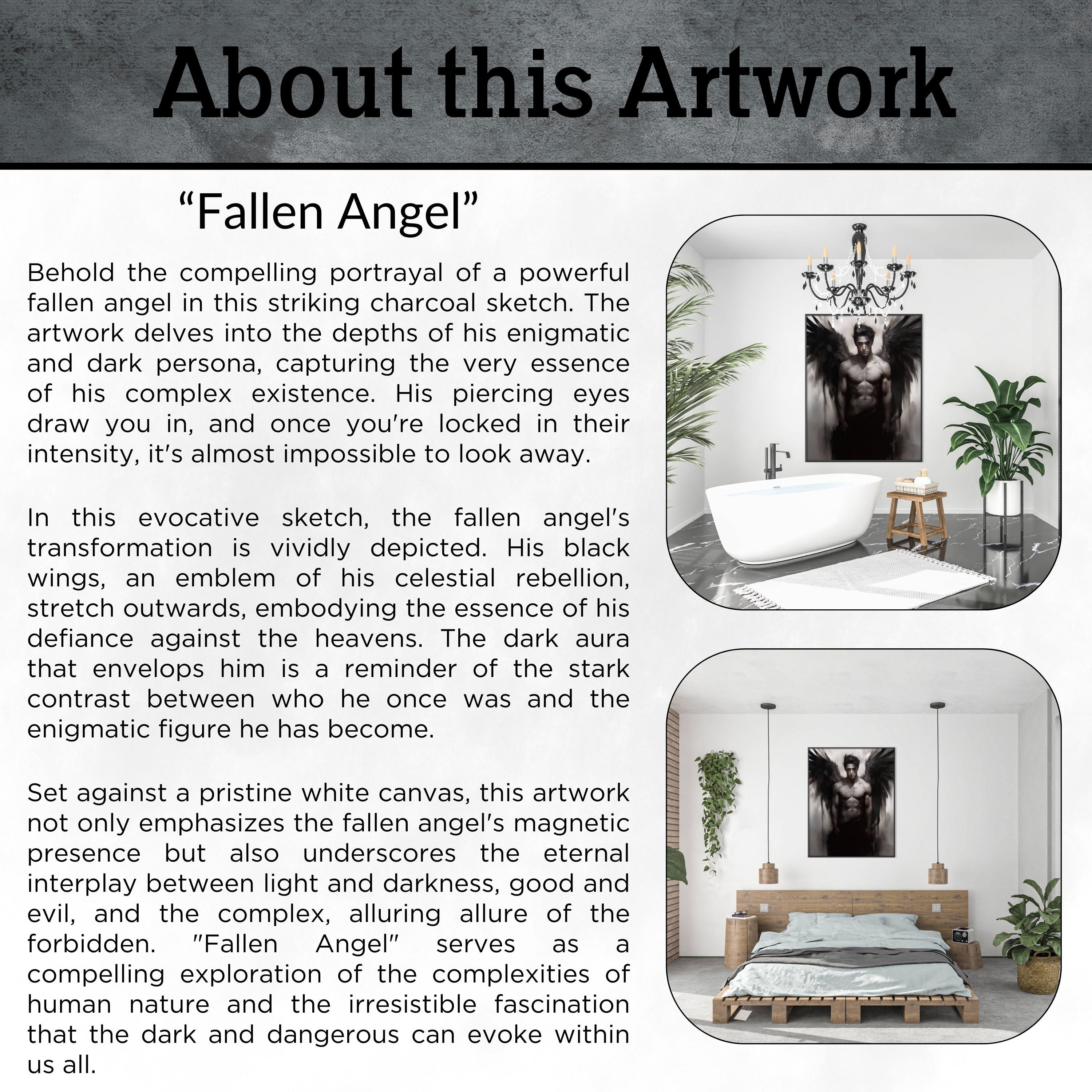 Fallen Angel Digital Print, Mythology Art, Dark Angel Print, Religious ...