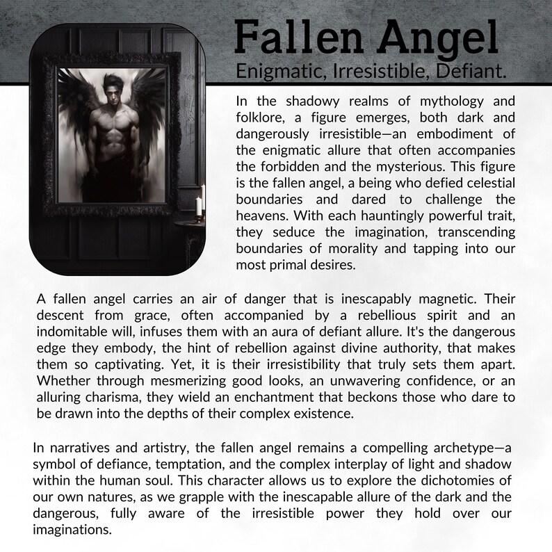 Fallen Angel Digital Print, Mythology Art, Dark Angel Print, Religious ...