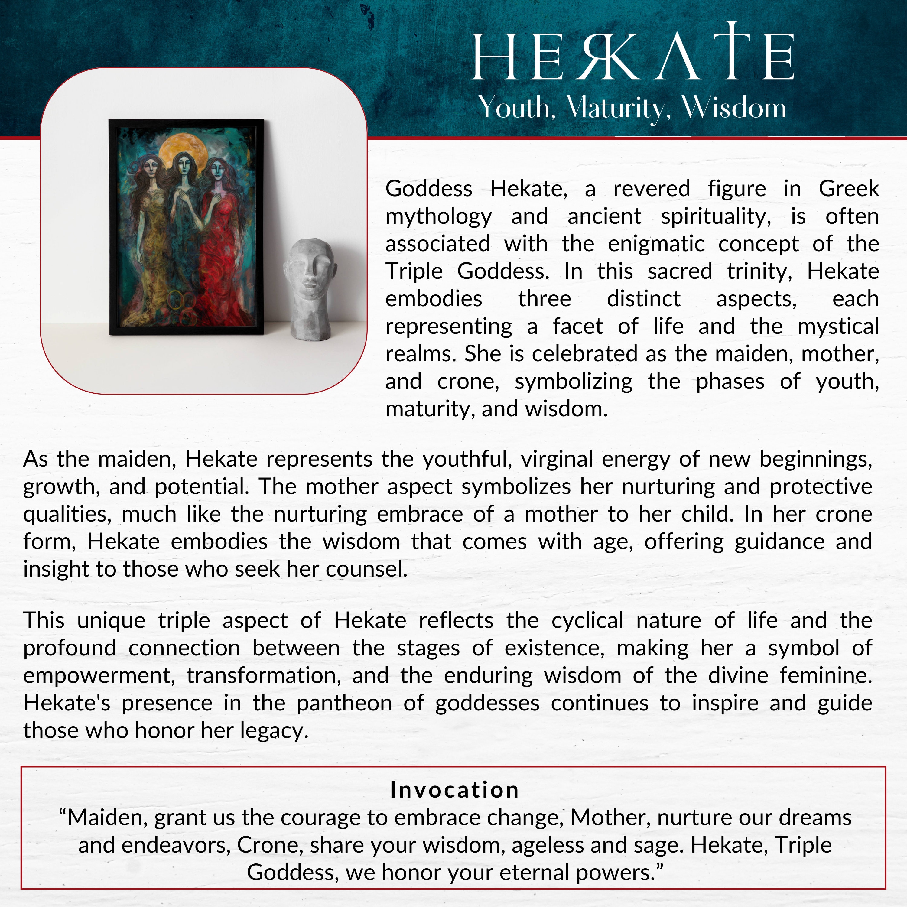 Goddess Hekate Digital Print, Greek Mythology Art, Greek Goddess Art ...