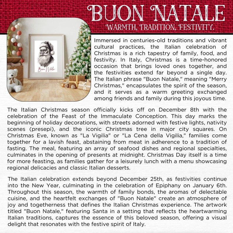 Buon Natale Digital Print, Printable Christmas Art, Christmas Wall Art ...