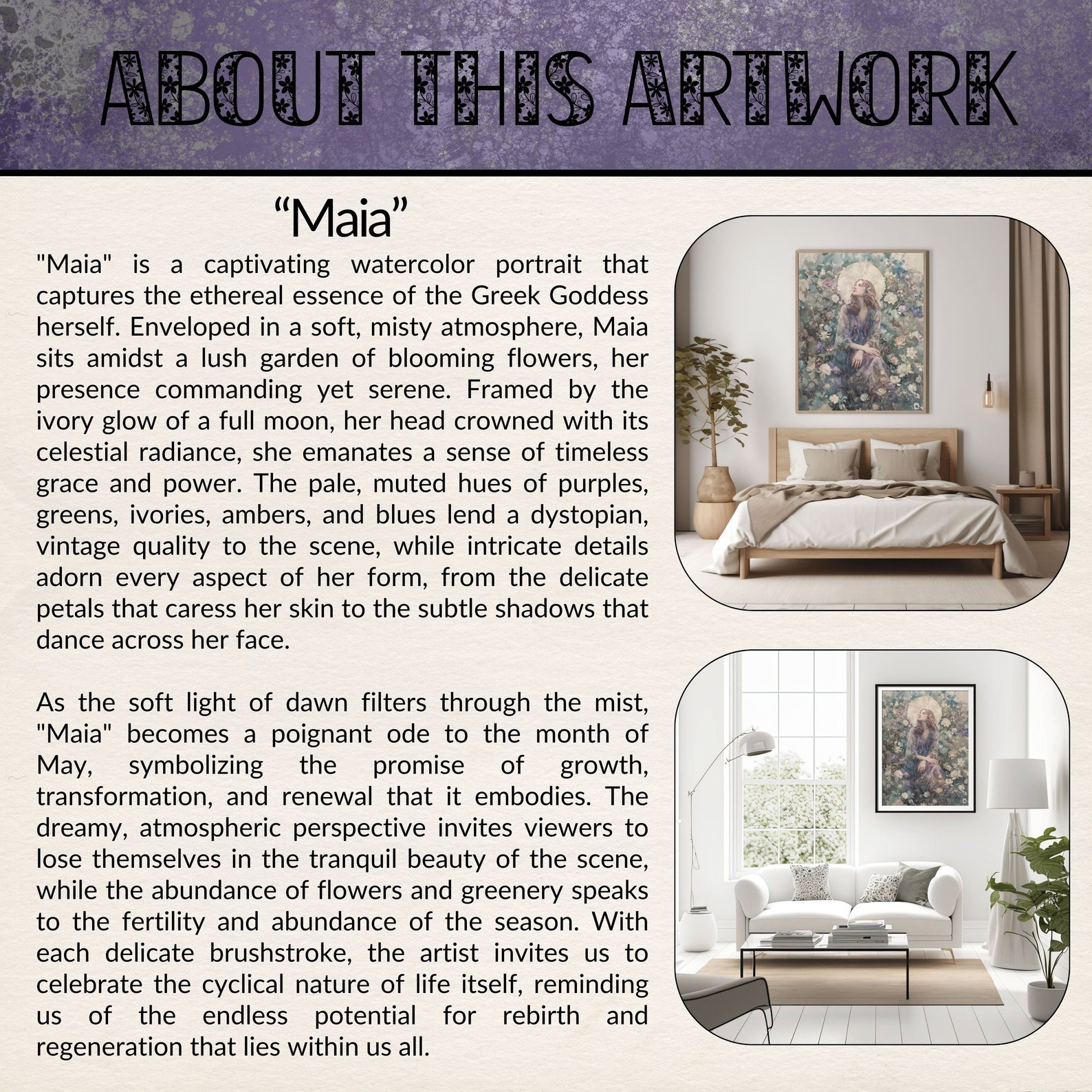 Maia Digital Print, Greek Goddess Art, Greek Mythology, Spiritual Wall ...