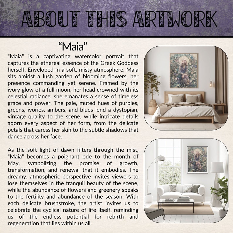 Maia Digital Print, Greek Goddess Art, Greek Mythology, Spiritual Wall ...