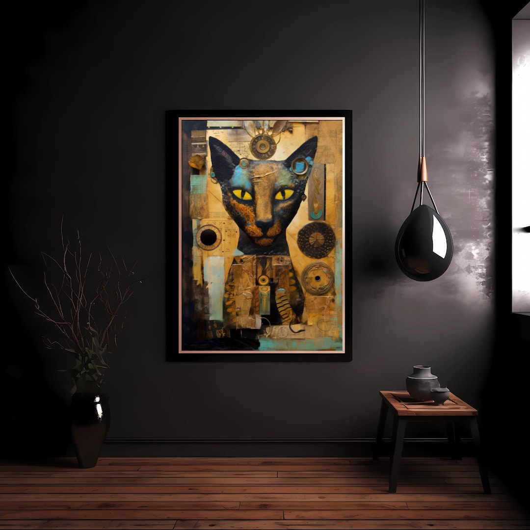 Goddess Bastet Print, Egyptian Mythology Art, Sacred Space Art, Goddess ...