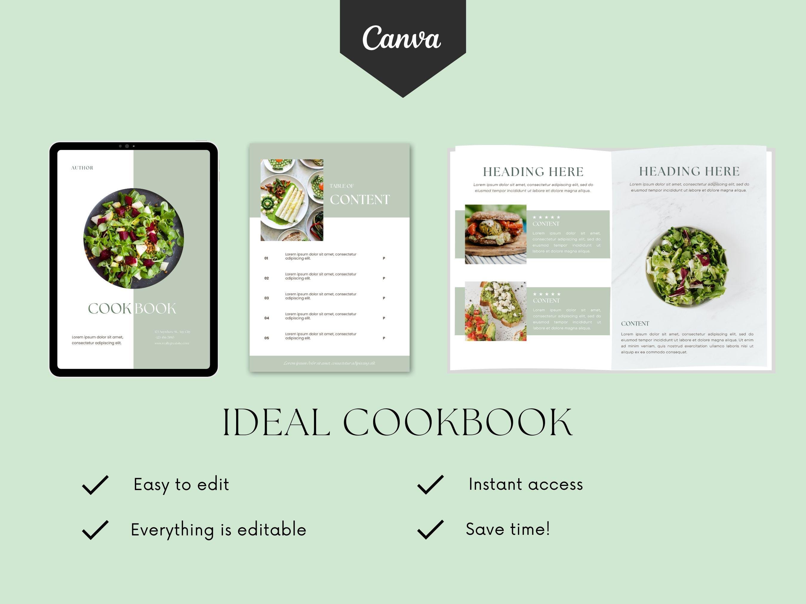 Editable Template / Ebook for Chefs / Fully Editable in Canva / Beige ...