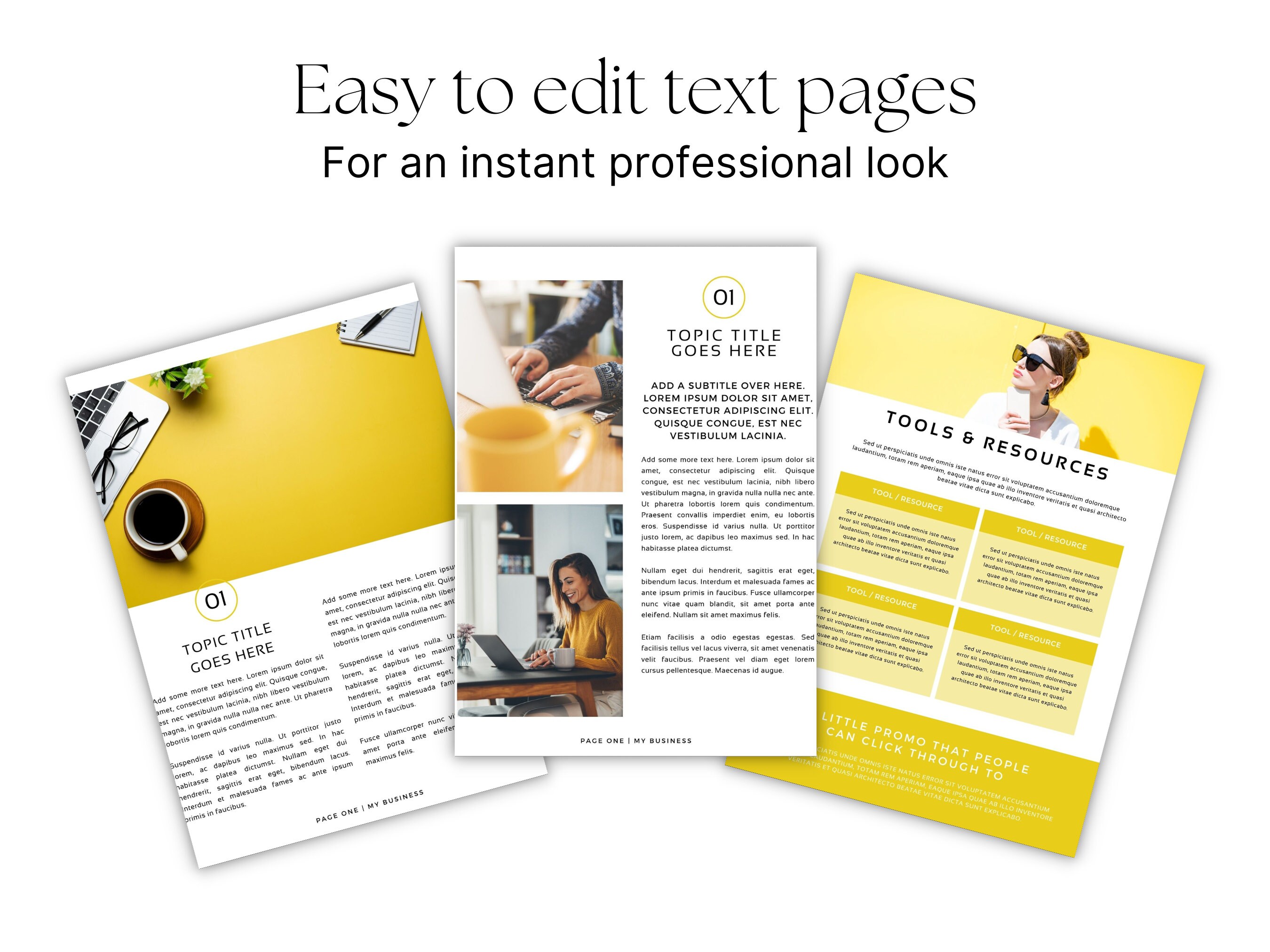 Ebook Template Canva Yellow / Workbook Template / Lead Magnet ...