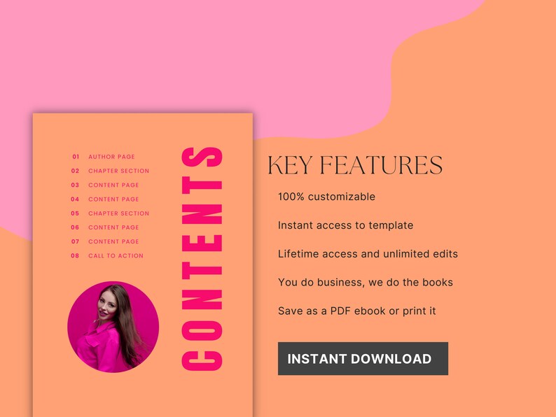 Vibrant Colorful Ebook Template / Editable Design for Digital Products ...