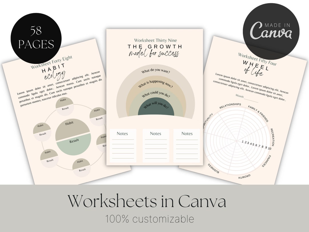 Customizable Digital Habit Tracker / Achieve Your Goals / Workbook ...