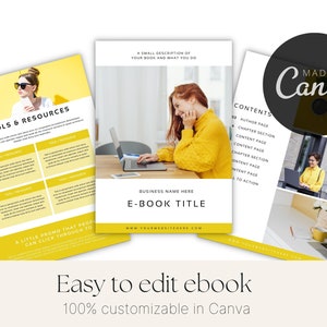 Ebook Template Canva Yellow / Workbook Template / Lead Magnet ...