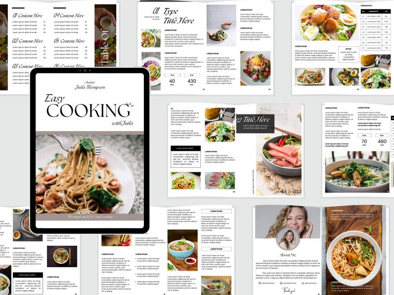 Editable Recipe Template / Ebook for Chefs / Fully Editable in Canva ...