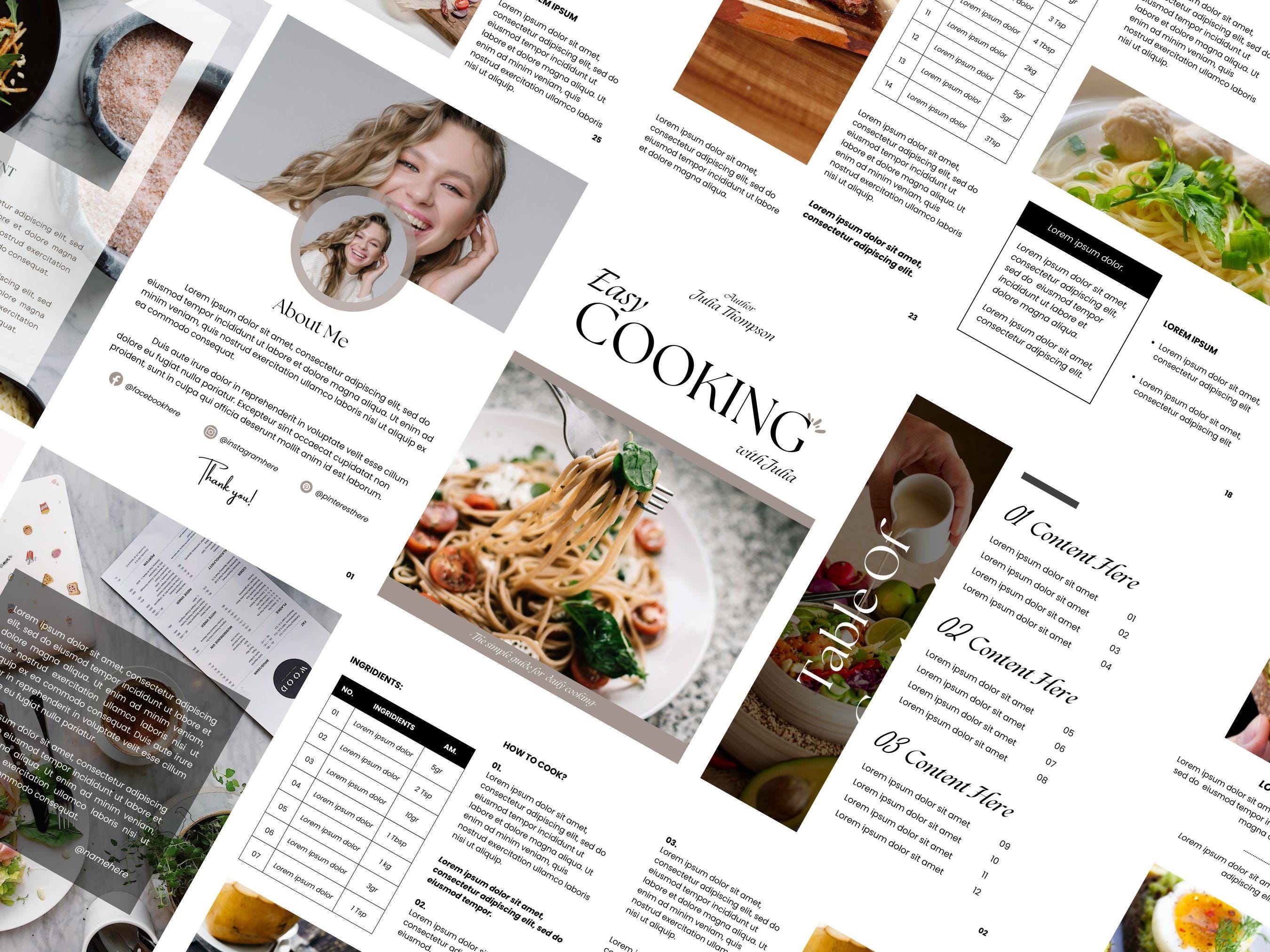 Editable Recipe Template / Ebook for Chefs / Fully Editable in Canva ...