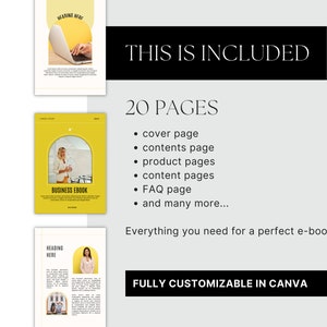 Business Ebook Yellow / Ebook Template Canva Yellow / Lead Magnet ...