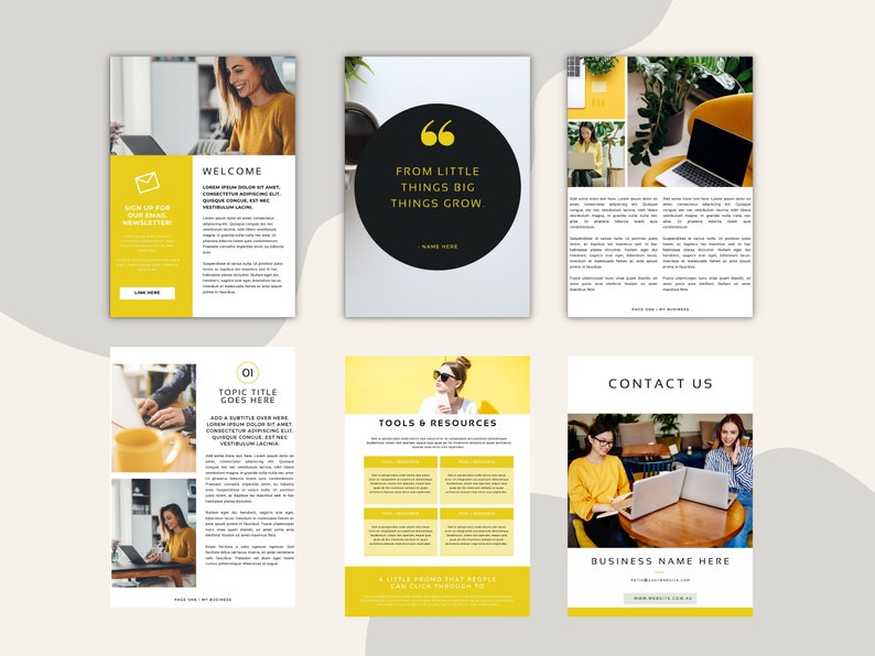 Ebook Template Canva Yellow / Workbook Template / Lead Magnet ...