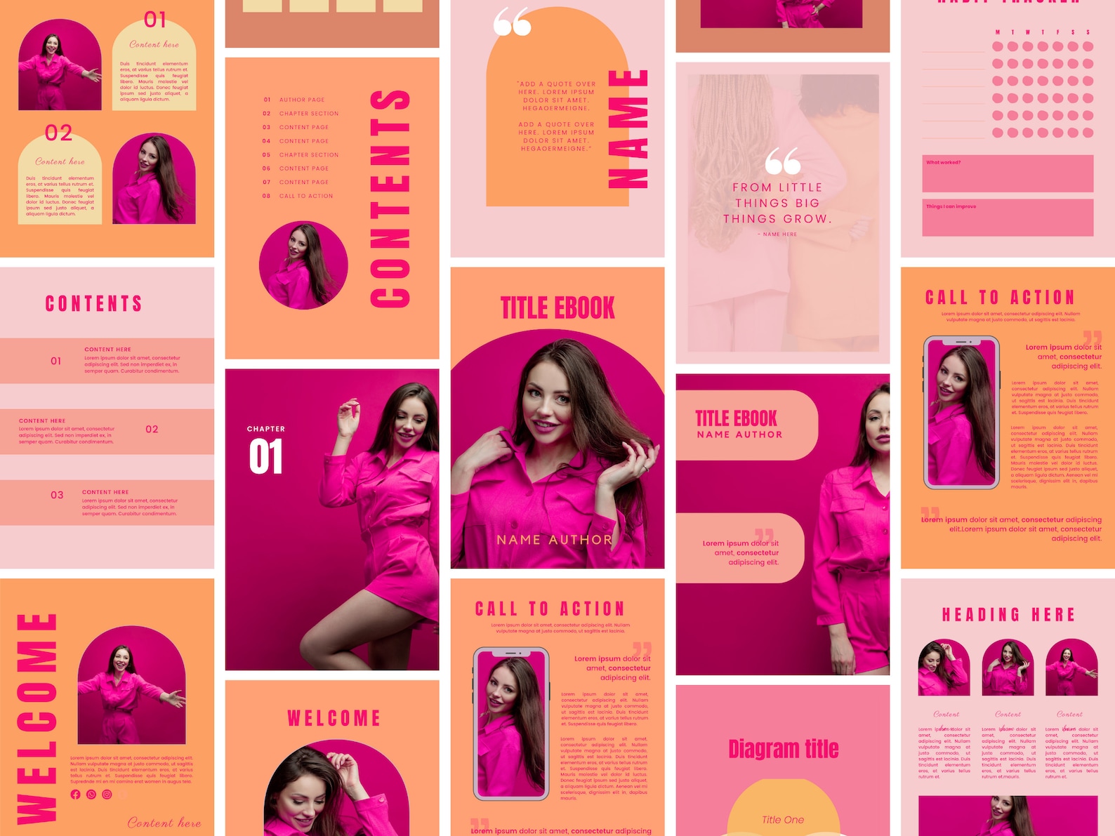 Vibrant Colorful Ebook Template / Editable Design for Digital Products ...