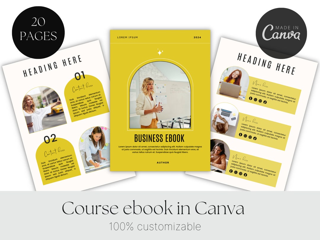 Business Ebook Yellow / Ebook Template Canva Yellow / Lead Magnet ...