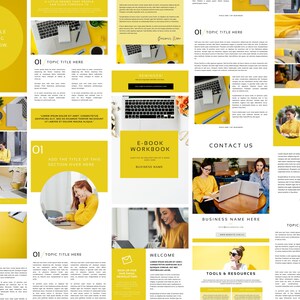Ebook Template Canva Yellow / Workbook Template / Lead Magnet ...