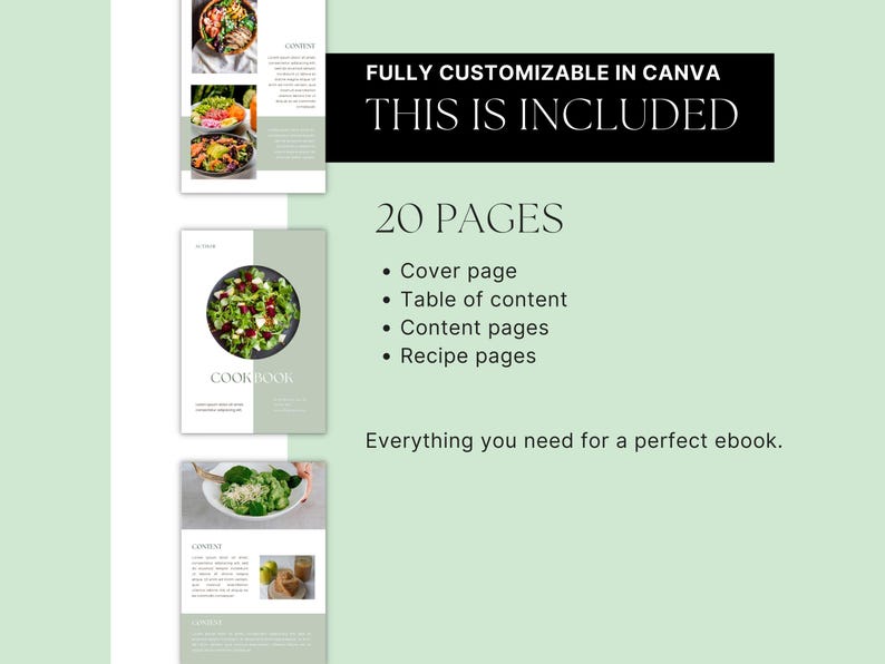 Editable Template / Ebook for Chefs / Fully Editable in Canva / Beige ...