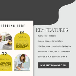 Business Ebook Yellow / Ebook Template Canva Yellow / Lead Magnet ...