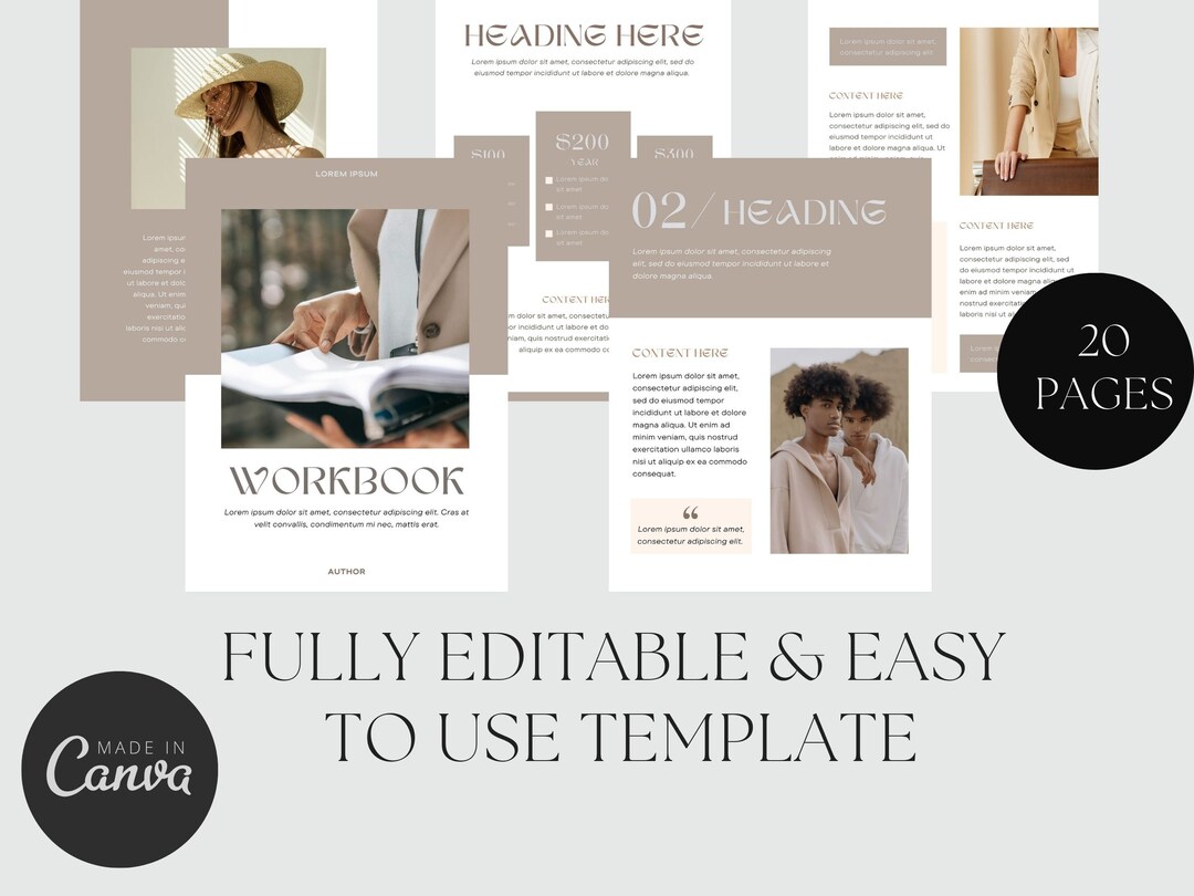 Editable Template / Ebook for Business / Fully Editable in Canva / Beige / White / Designers ...