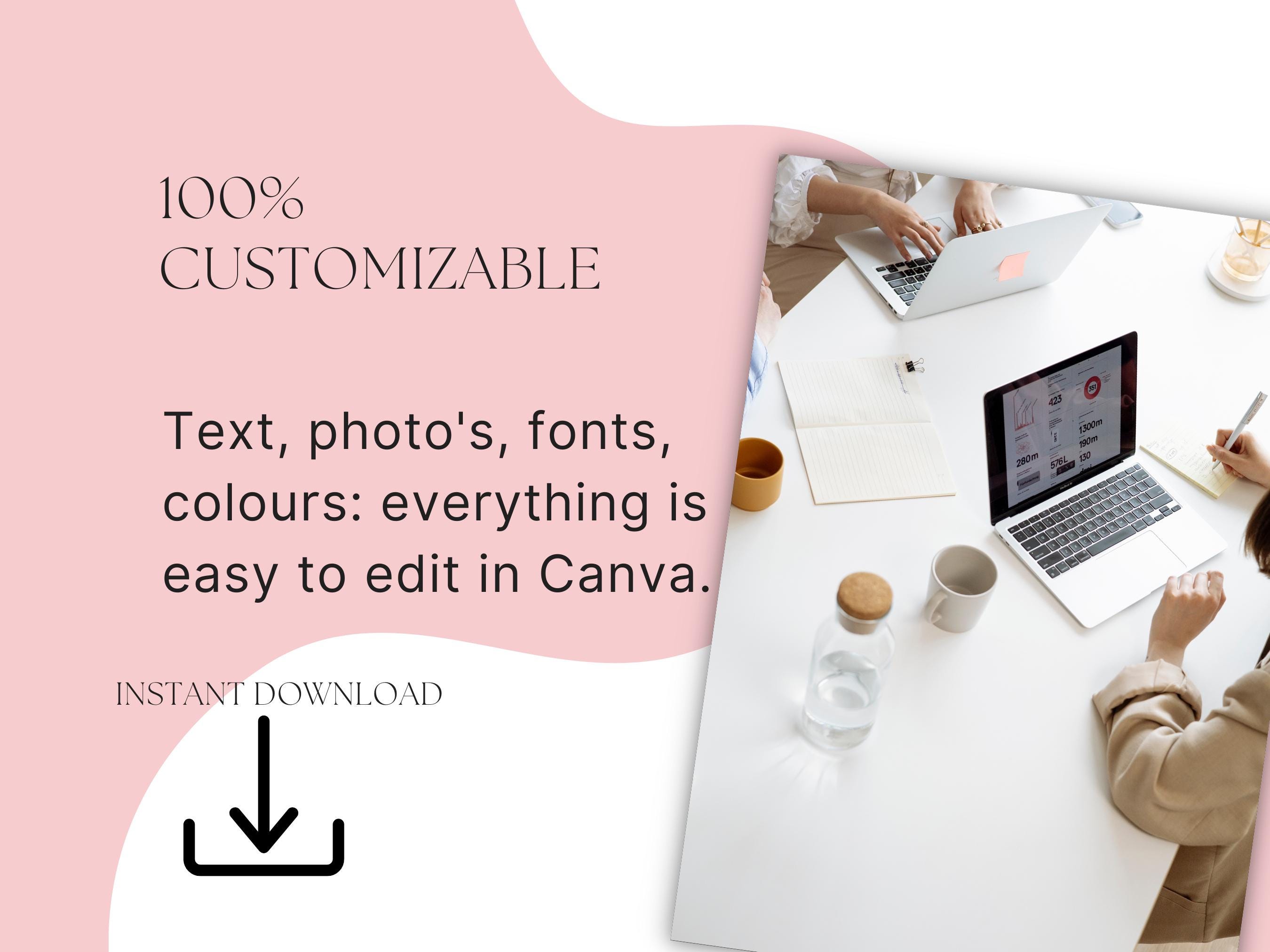 Ebook Template Feminine Floral Pink / Workbook Template Canva ...