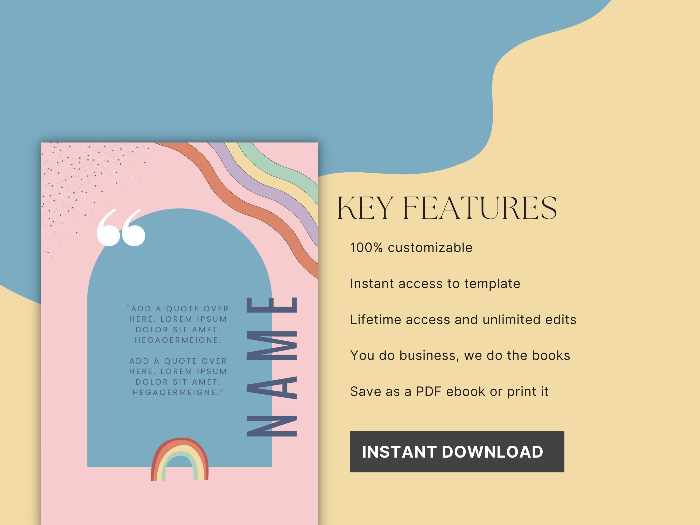 Rainbow Vibrant Colorful Ebook Template Canva / Colorful Abstract Ebook ...