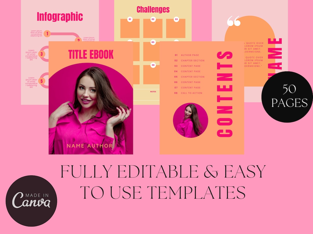 Vibrant Colorful Ebook Template / Editable Design for Digital Products ...