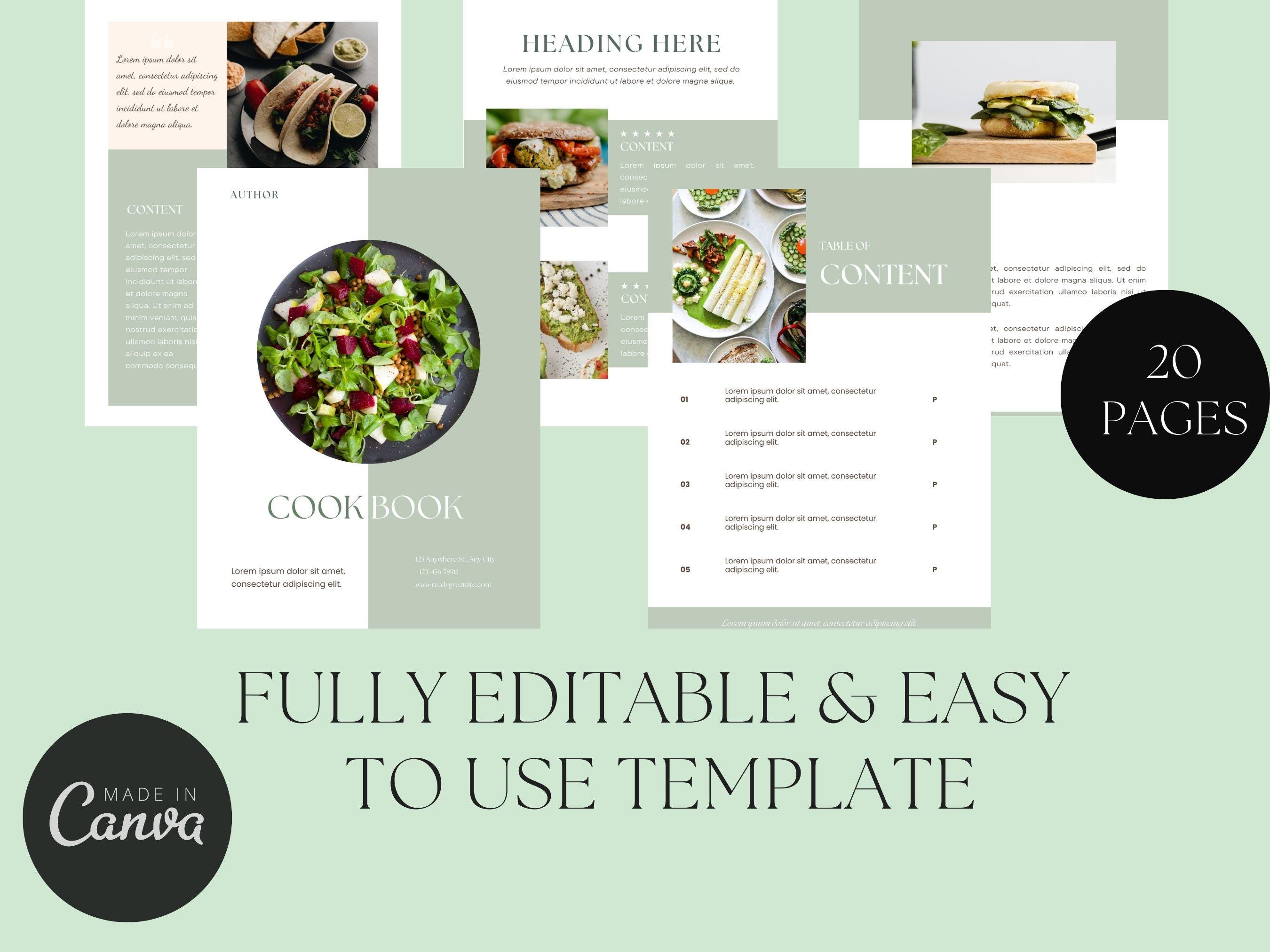 Editable Template / Ebook for Chefs / Fully Editable in Canva / Beige ...