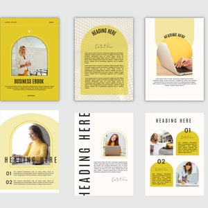 Business Ebook Yellow / Ebook Template Canva Yellow / Lead Magnet ...