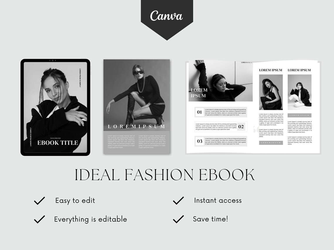 Ebook Template Canva Fashion / Workbook Template / Lead Magnet ...