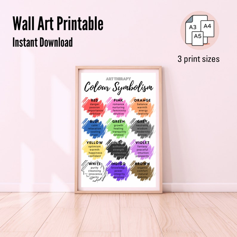 Colour Symbolism Wall Art Printable ~ Therapist Room ~ Art Therapy ...