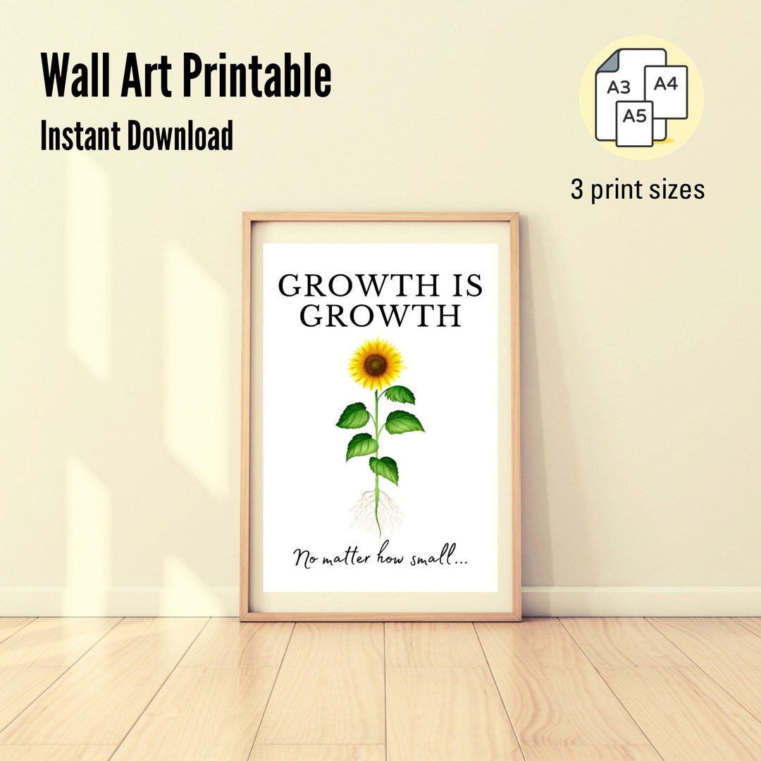 Wall Art Flower ~ Inspirational Quote ~ Positive Phrase Printable - Etsy