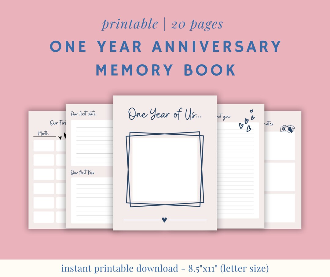 Printable One Year Anniversary Memory Book - Etsy