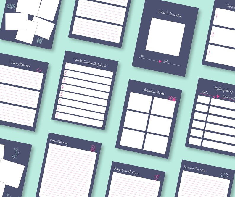 Printable Anniversary Memory Book for Couples - Etsy