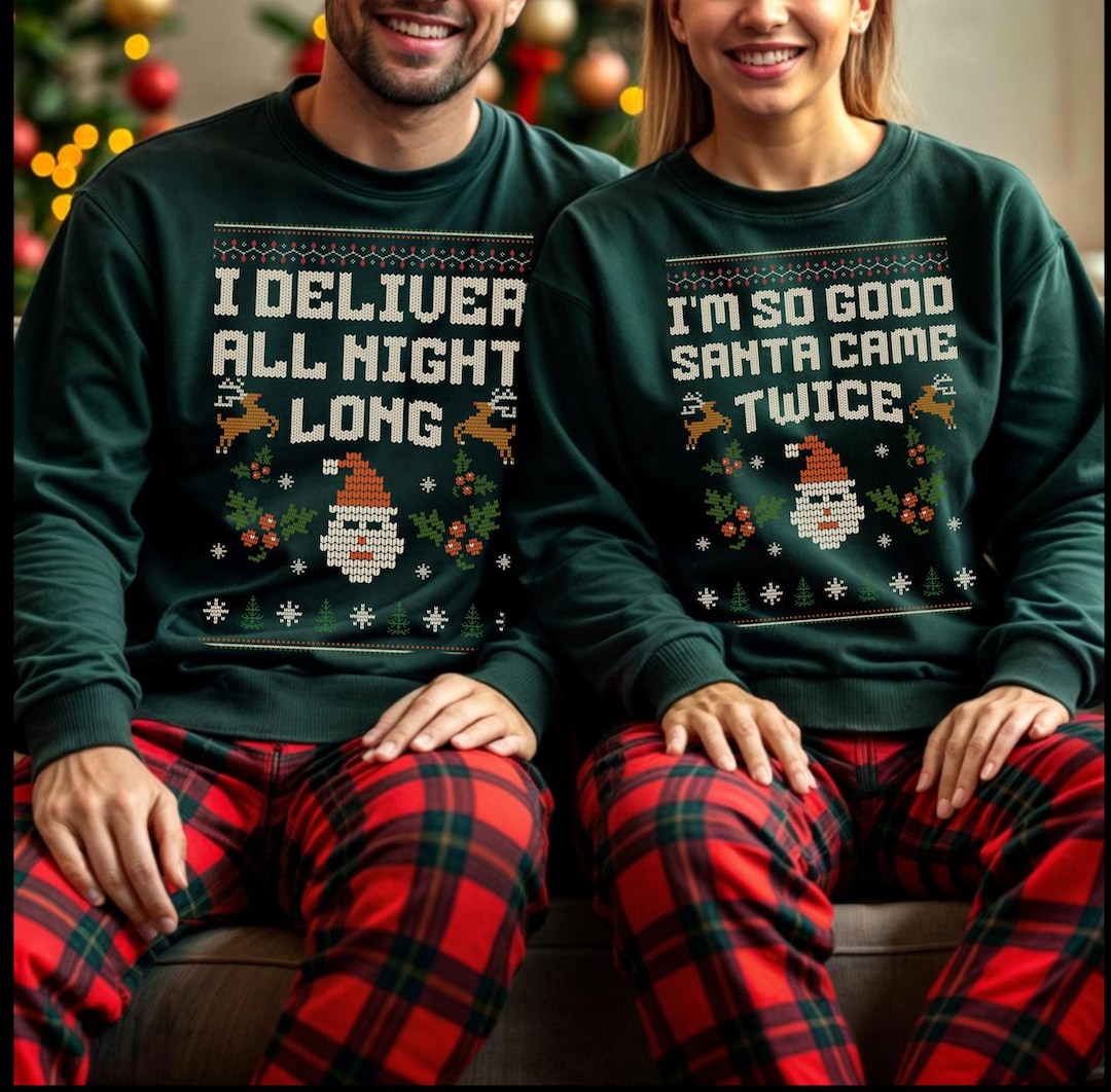 Funny Couples Christmas Pajamas, Matching Couples Pajamas, Couples ...