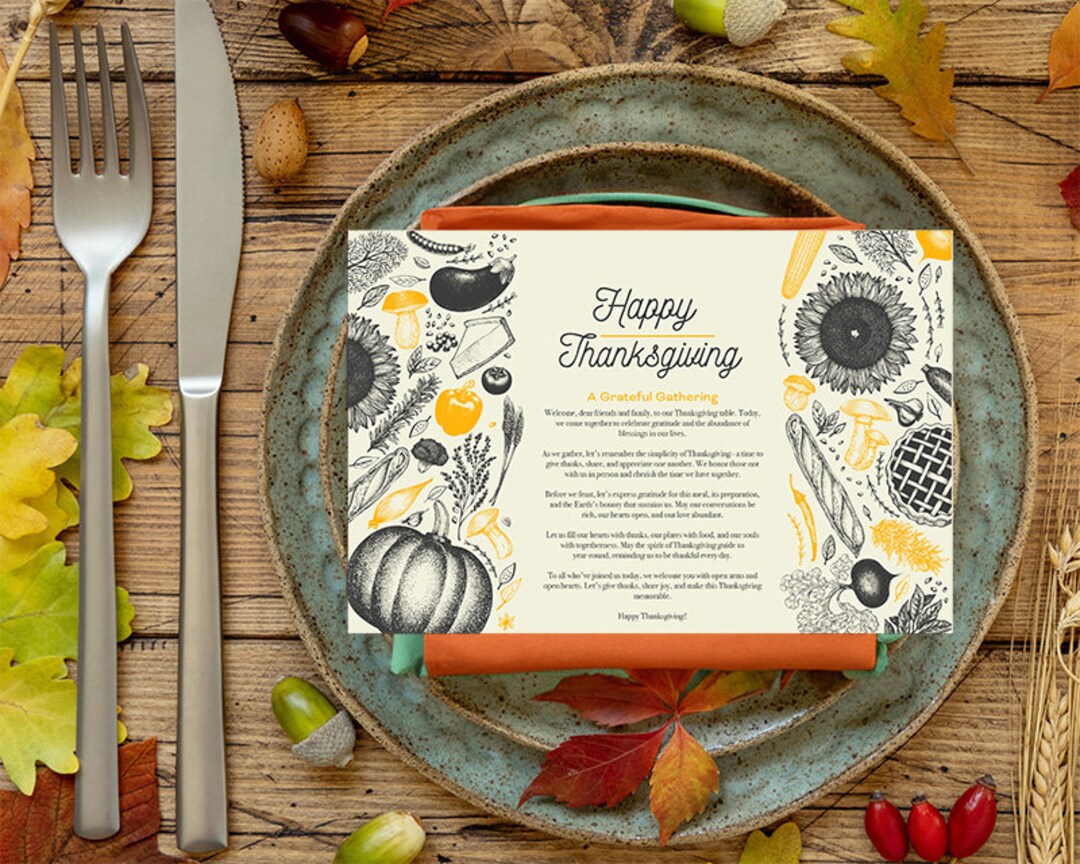 Thanksgiving Table Blessing Centerpiece Thanksgiving Gathering for Your ...