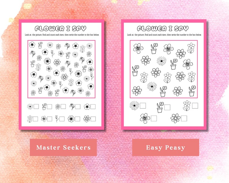 Flower I Spy Game – Fun Printable Activity for Kids | Easy & Hard ...