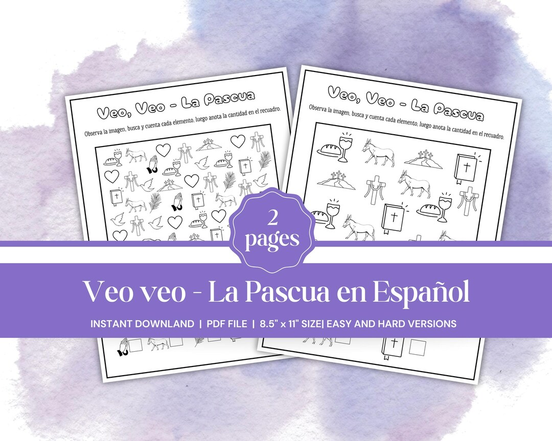 Easter Bible I Spy Game in Spanish | Printable "veo Veo" Easter ...