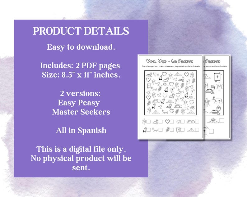 Easter Bible I Spy Game in Spanish | Printable "veo Veo" Easter ...