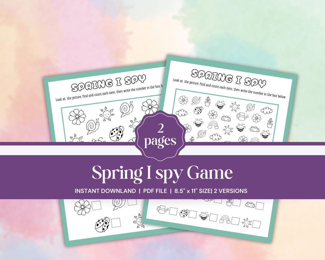Spring I Spy Game – Coloring Fun Printable Activity for Kids | Easy ...
