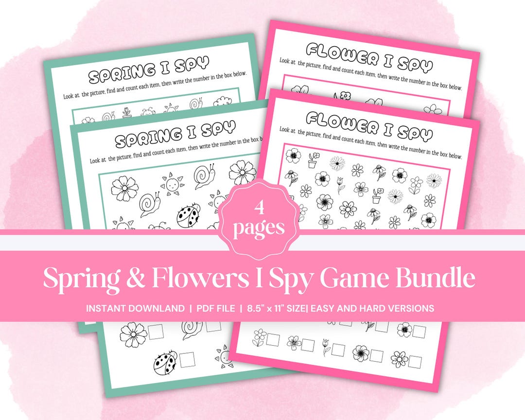 Spring and Flowers I Spy Bundle – Fun Printable Activity Pack for Kids ...