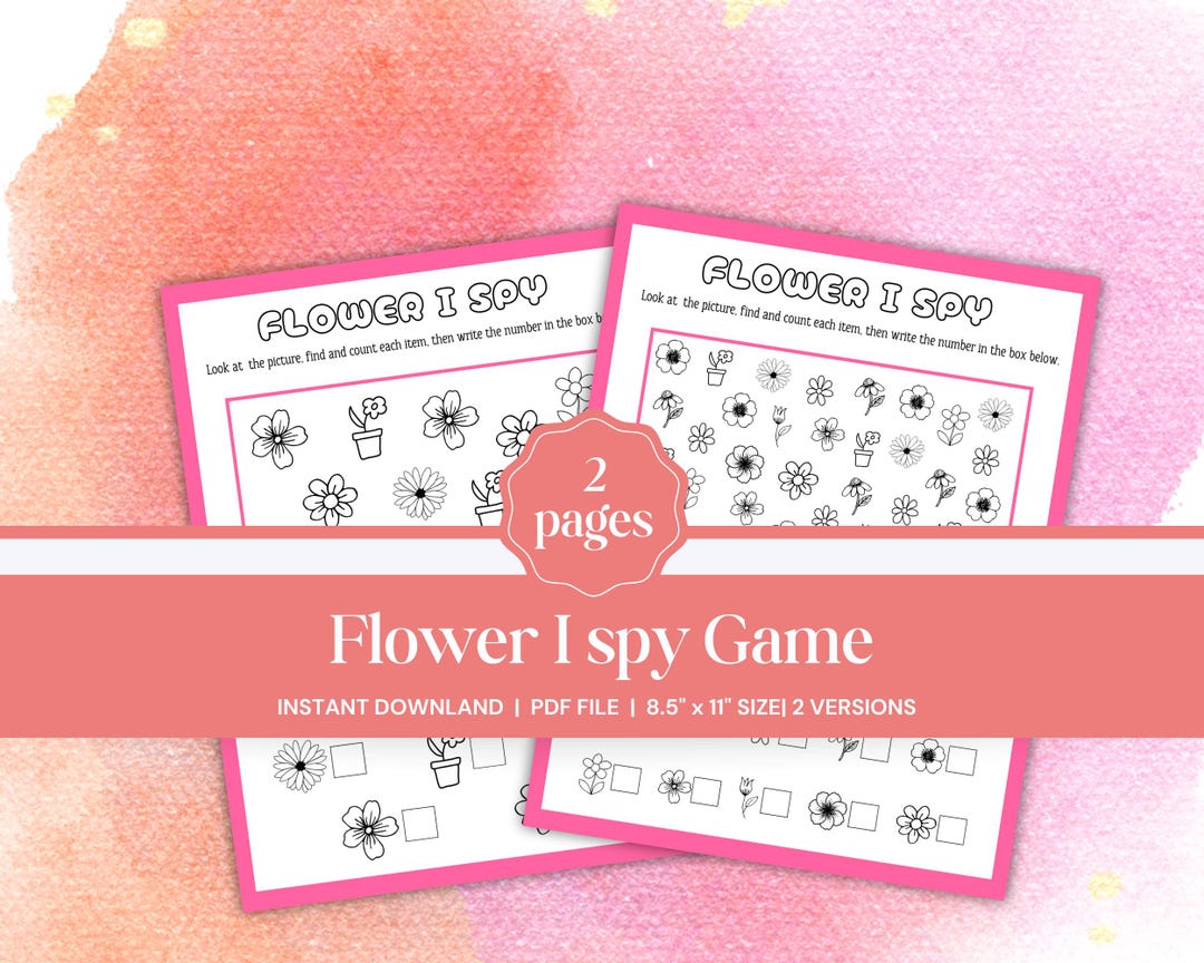 Flower I Spy Game – Fun Printable Activity for Kids | Easy & Hard ...