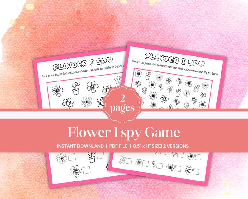 Flower I Spy Game – Fun Printable Activity for Kids | Easy & Hard ...