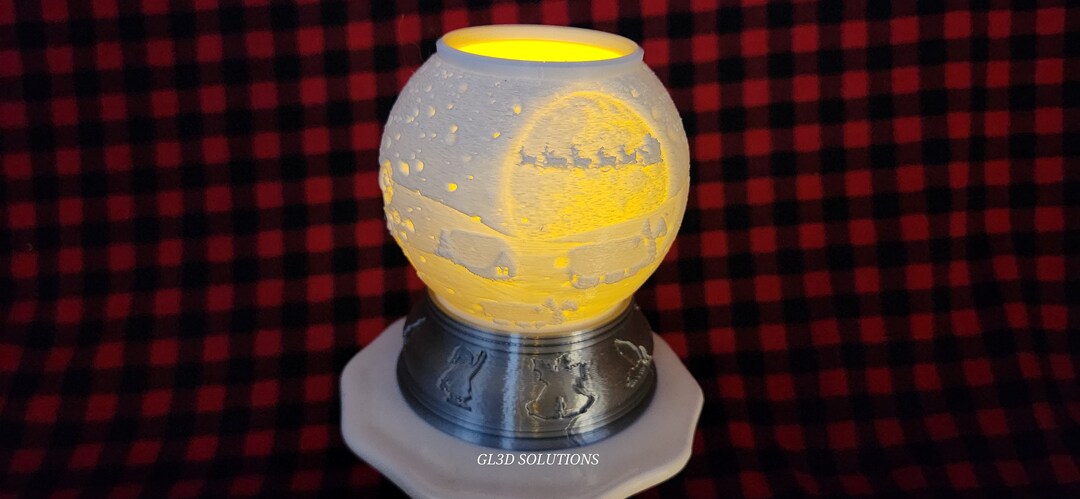 SILK Snow Globe Style Lithophane Christmas Tea Light - Etsy