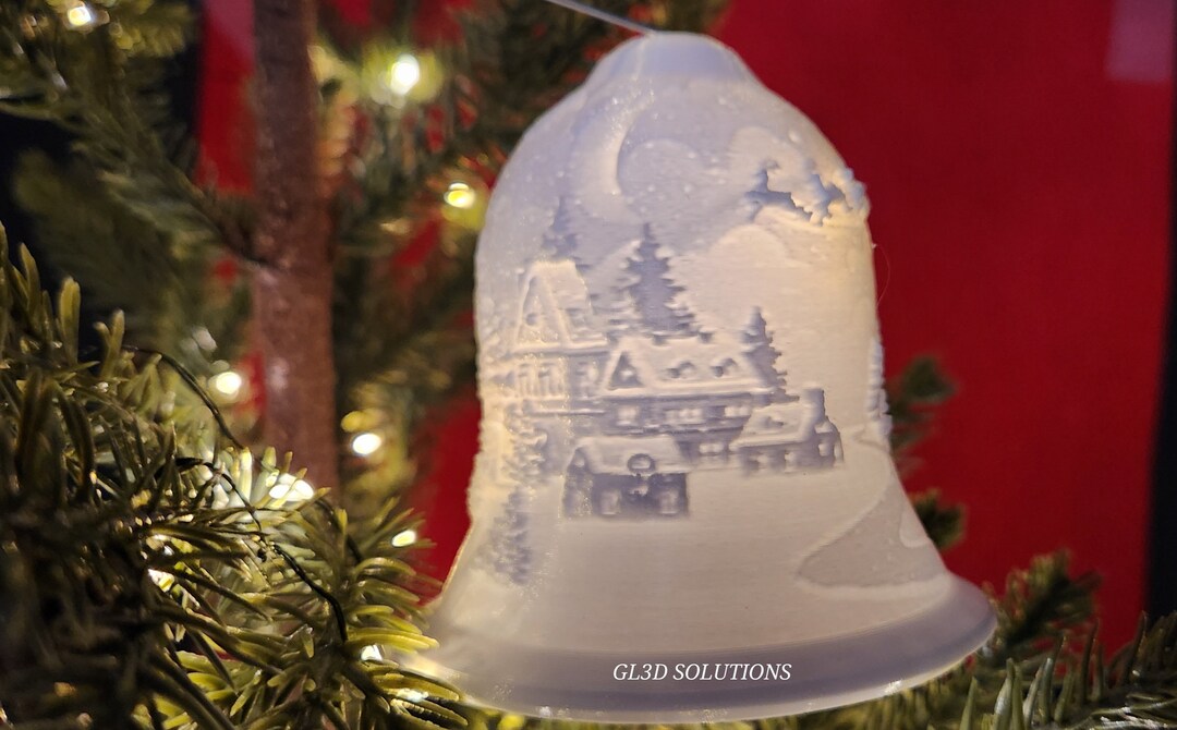 Bell Christmas Ornament-3d Printed Litho - Etsy
