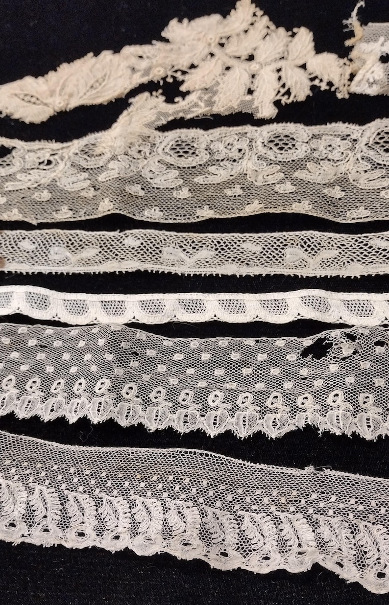 Antique Lace Cutter's Lot, 7 Vintage Styles, Cream Ivory Ecru, Junk ...