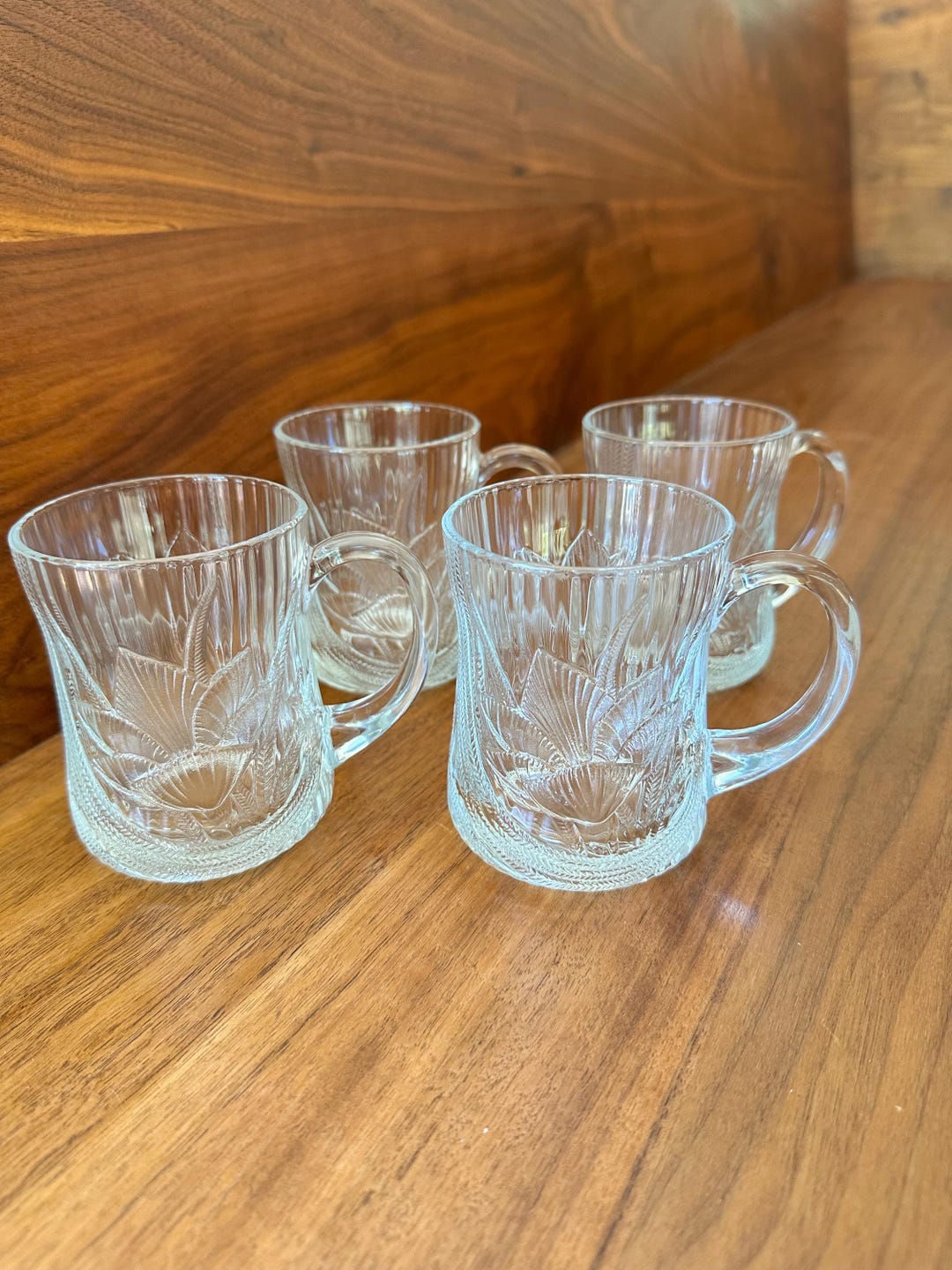 Arcoroc Canterbury Crocus Vintage Glass Mugs Retired Pattern Made in ...