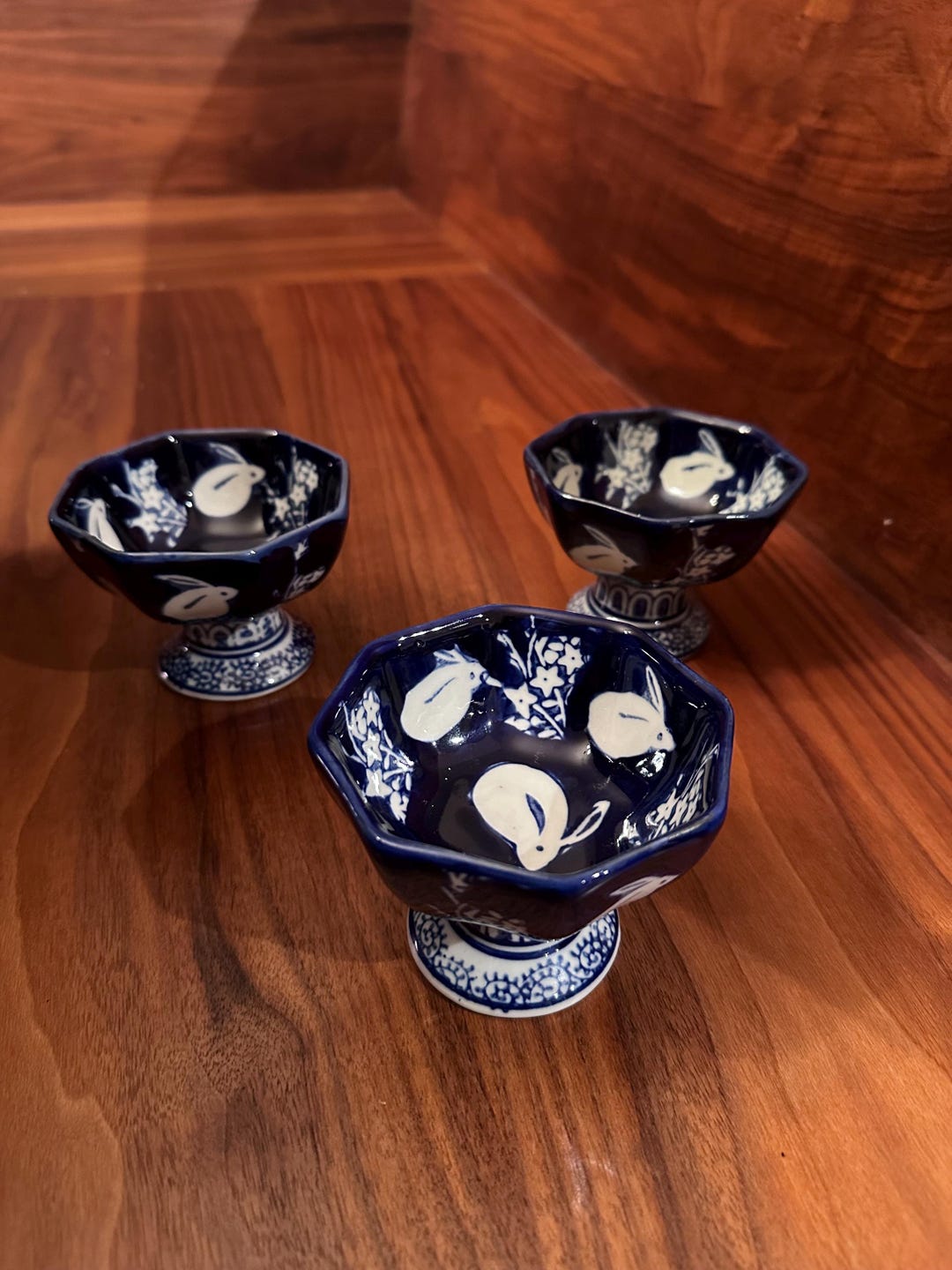 Indigo Bunny Chumbak Bowls, Set of 3, 3”x 3.75”, Made in India - Etsy