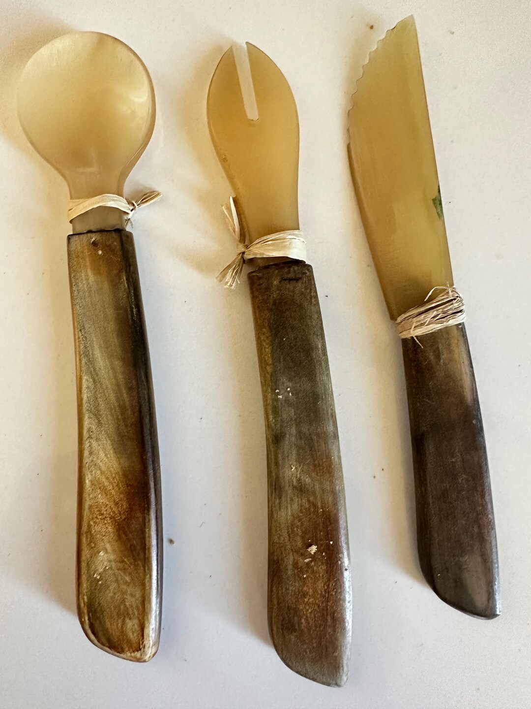 Bull Horn Charcuterie Board Set, Knife, Spoon and Fork. Polished ...