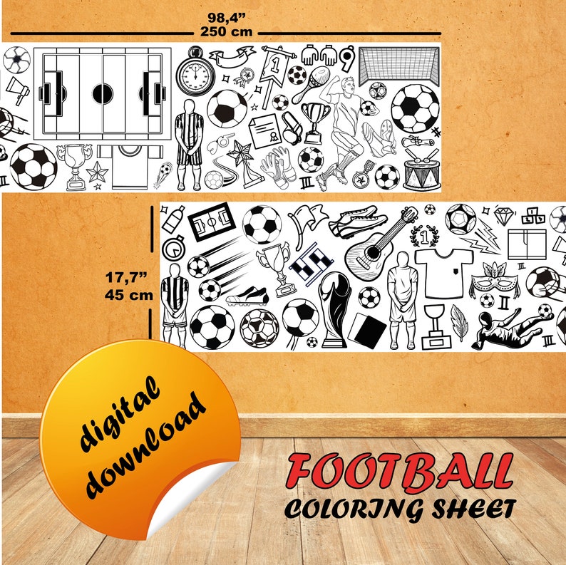 Football Soccer Activity Coloring Page, Sport Football Placemat Kids ...