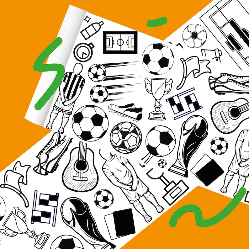 Football Soccer Activity Coloring Page, Sport Football Placemat Kids ...
