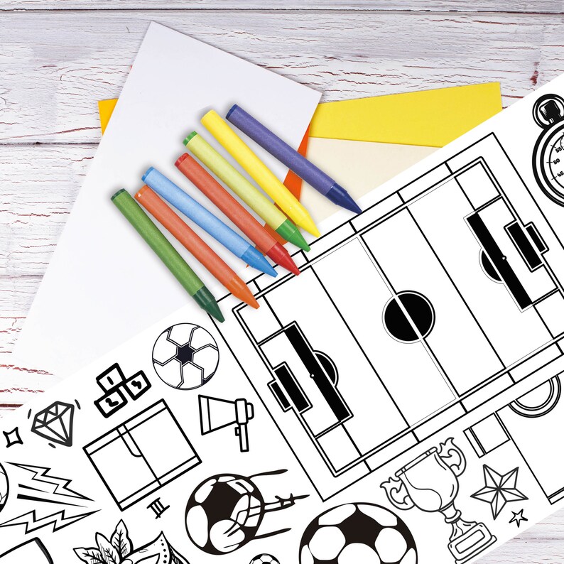 Football Soccer Activity Coloring Page, Sport Football Placemat Kids ...